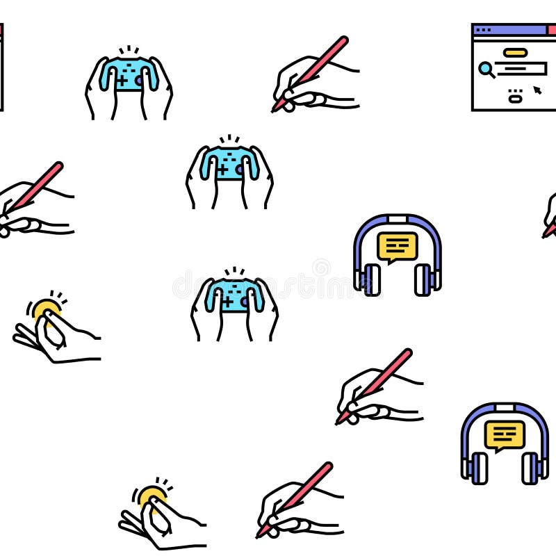 Hobby Leisure Time Vector Seamless Pattern Stock Vector - Illustration ...