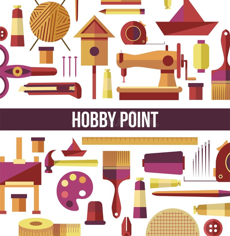 Hobby Point Seamless Pattern Handicraft Tools Leisure Activity Stock ...
