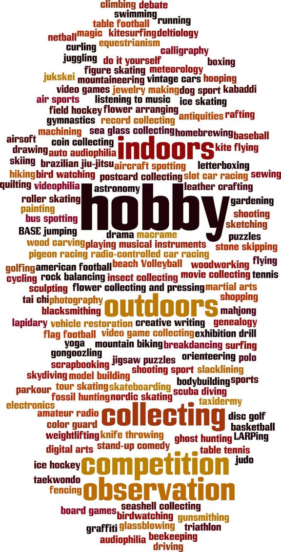 Hobby word cloud stock vector. Illustration of amusement - 284211022