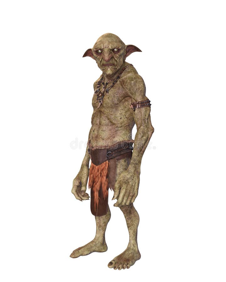 Goblin Standing Side View. 3d Illustration Isolated on White Background ...