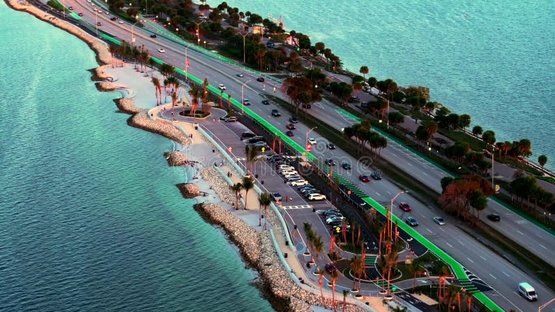 Hobie Beach Key Biscayne Miami Aerial Video Stock Video - Video of ...