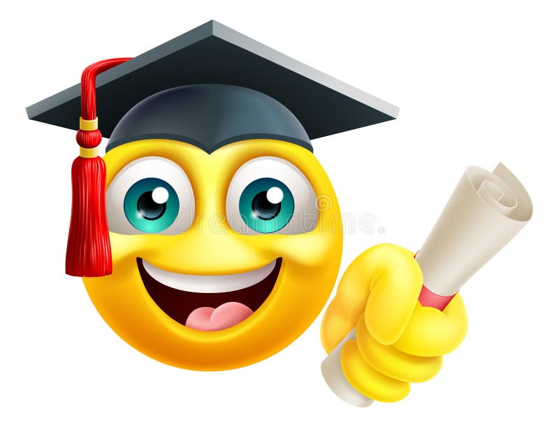 Hochschulabsolventin Emoji Emoticon Vektor Abbildung - Illustration von ...