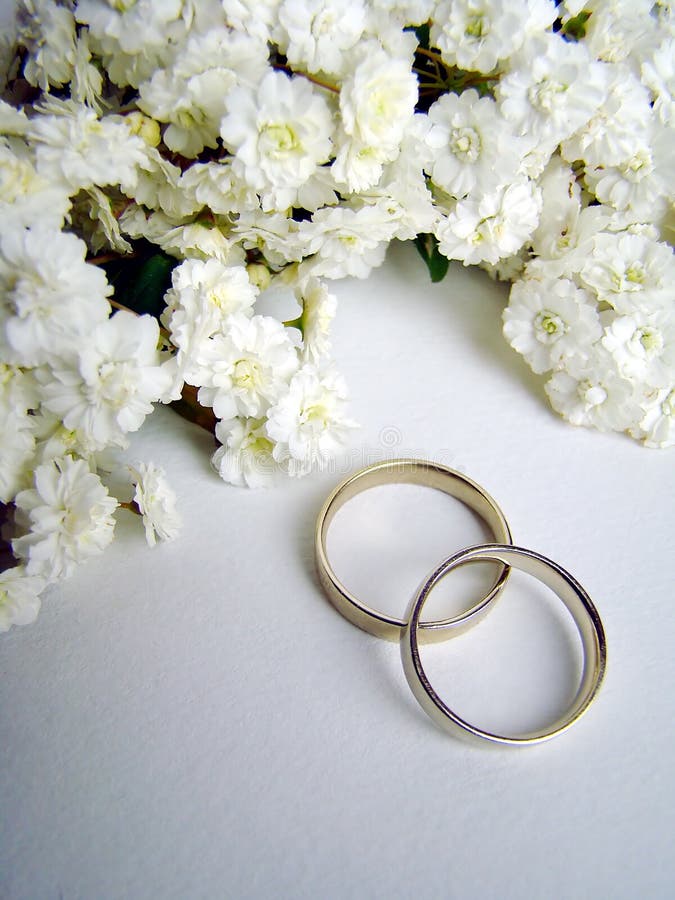 Hochzeits-Ringe stockbild. Bild von blumen, band, diamanten - 4820175