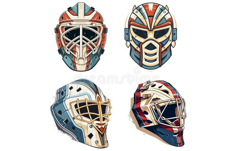 Hockey Goalie Mask Flat Illustration, Vector Illustration Hockey Goalie ...