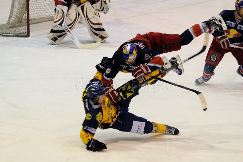 Ice hockey hit editorial image. Image of charge, shot - 17385980