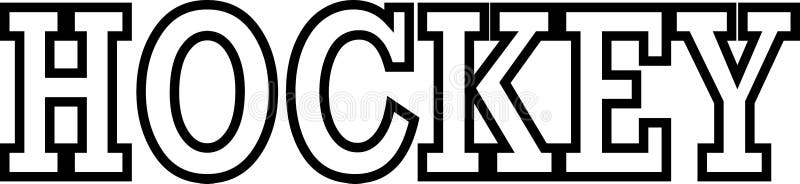 HOCKEY Outlined Black and White - Vector Stock Vector - Illustration of ...