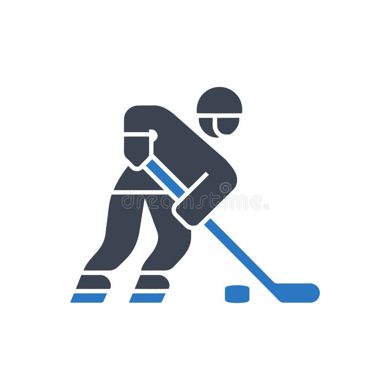 Hockey player action icon stock vector. Illustration of sign - 375316509
