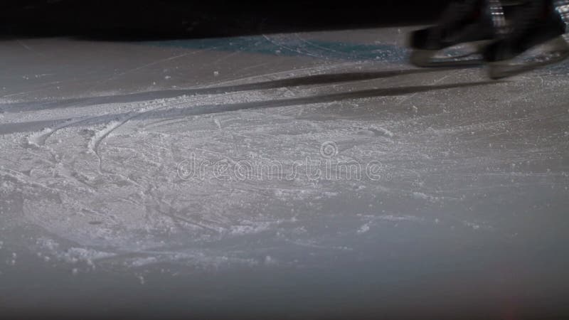 Hockey Player Running Towards Camera on Skates Stock Video - Video of ...