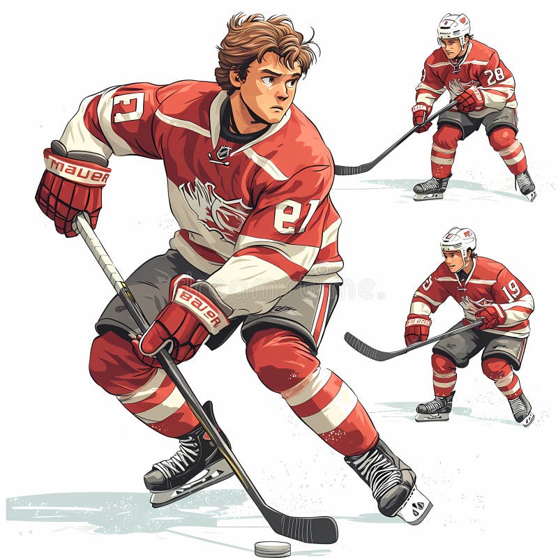 Hockey Player Showcasing Multiple Skating and Puck Handling Skills on ...