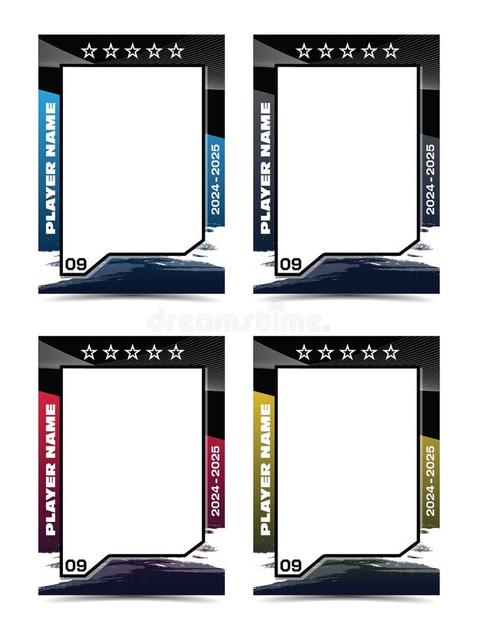 Hockey Player Trading Card Frame Border Template Design Flyer Stock ...