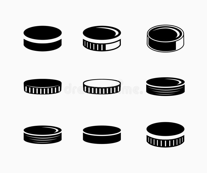 Puck Vector Icon. Hockey Pucks Icon Set. Ice Hockey Pucks Vector Icon Set Stock Vector ...