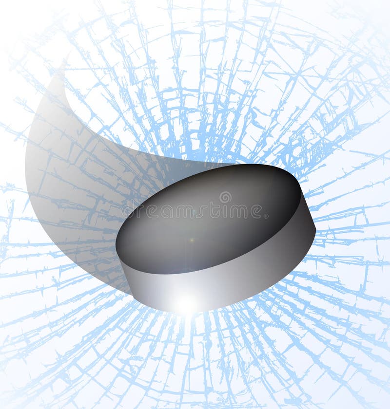 Hockey Puck Breaking the Ice Stock Vector - Illustration of plug ...