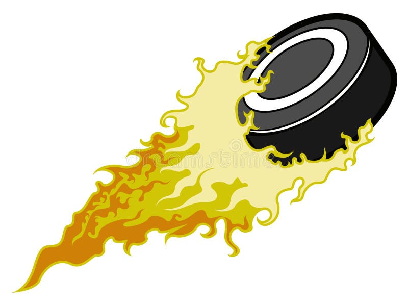 Hockey Puck with a Fire Effect Stock Vector - Illustration of game ...