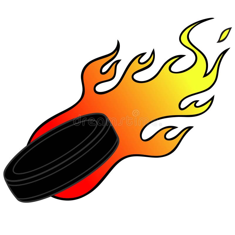 Flaming Hockey Puck Clipart