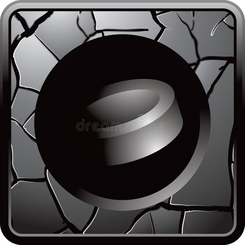 Hockey Puck Gray Cracked Web Button Stock Vector - Illustration of game ...