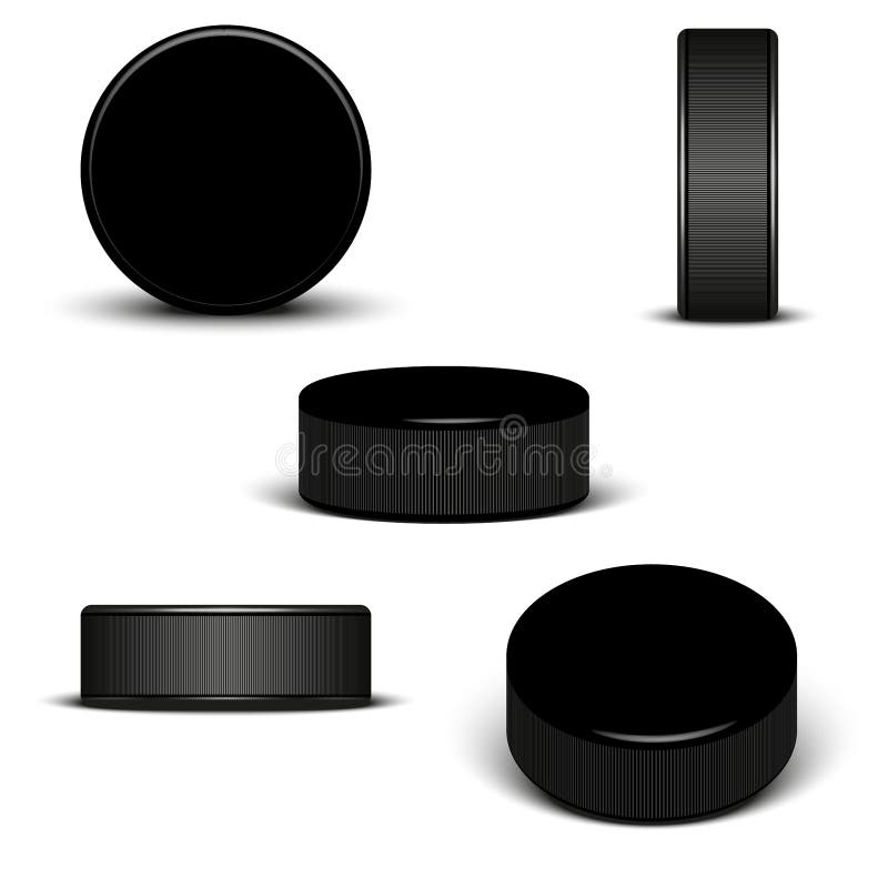 Hockey Puck Isolated on White Background 3d Realistic Vector Objects ...