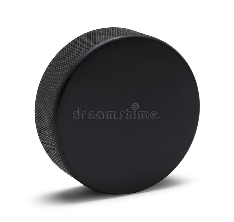 Un Hockey Vertical Puck Isolated En El Fondo Blanco Imagen de archivo ...