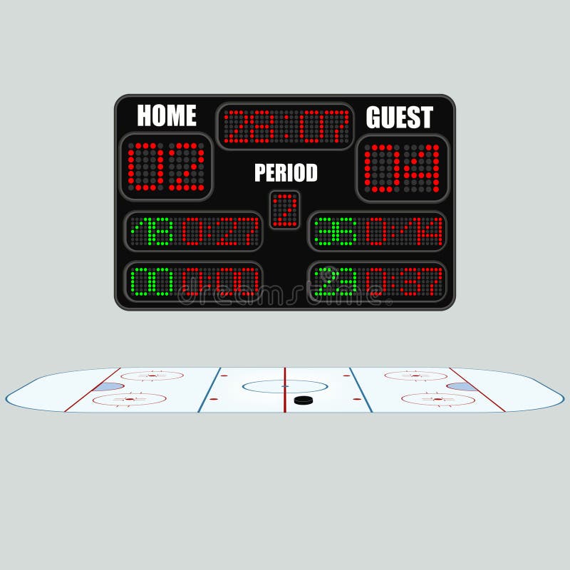 Hockey Stadium and Scoreboard. Hockey Playground Top View Stock Vector ...