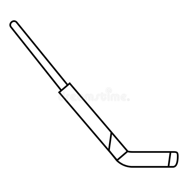 Hockey Stick Icon, Outline Style Stock Vector - Illustration of line ...