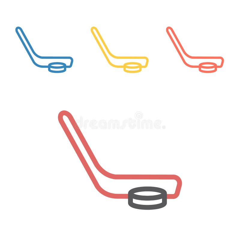 Hockey Stick and Puck Line Icon. Vector Signs for Web Graphics Stock ...