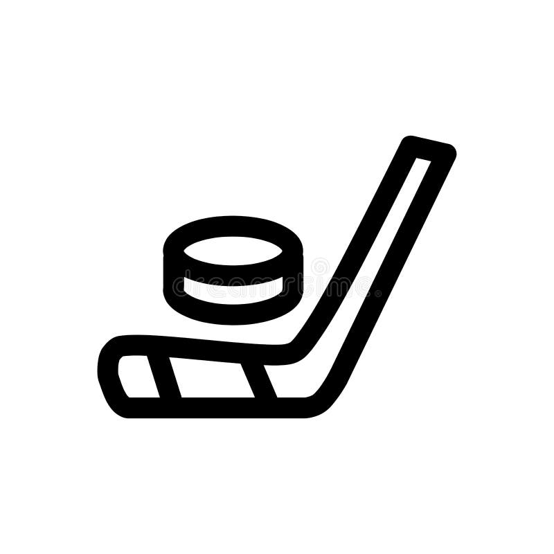 Hockey Stick and Puck Line Icon. Hockey Linear Outline Icon Stock ...