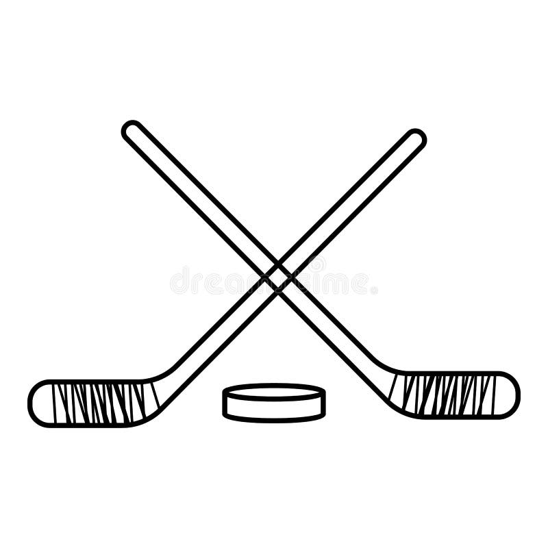Ice hockey sticks and puck stock vector. Illustration of play - 188653383