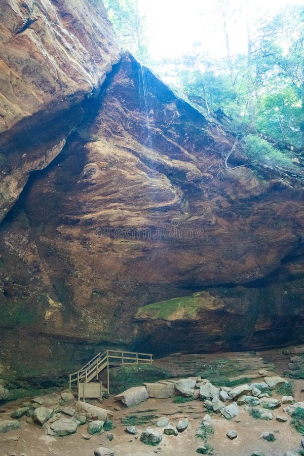 Hocking Hills Ash Falls Cave Stock Image - Image of hillsash, falls ...