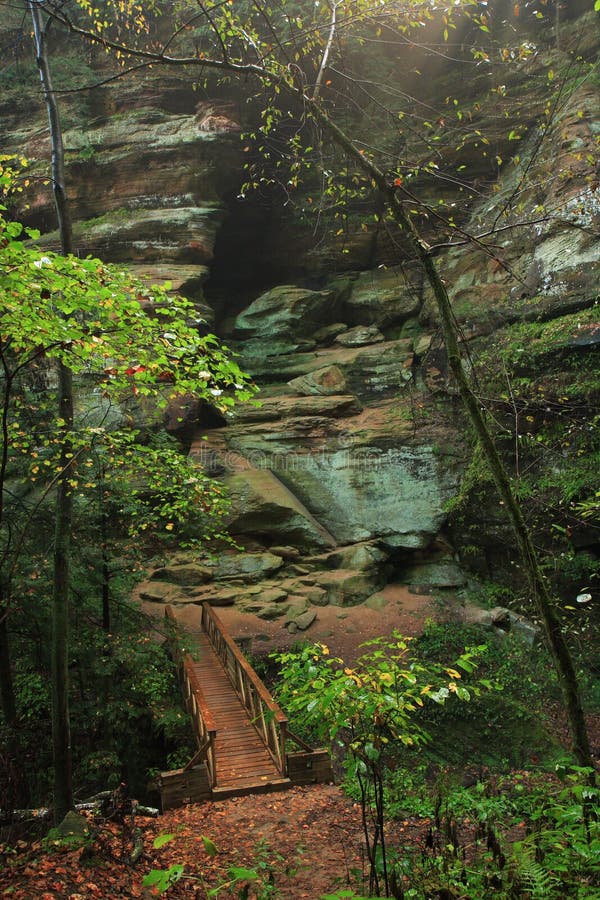 Hocking hills bridge stock photo. Image of color, beauty - 6149216