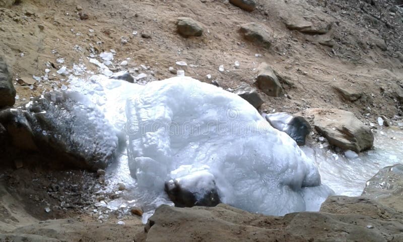 Frozen waterfall stock image. Image of rock, formation - 107328193