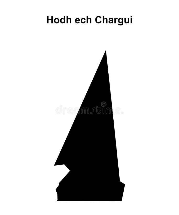 Hodh Ech Chargui Outline Map Stock Vector - Illustration of atlas ...