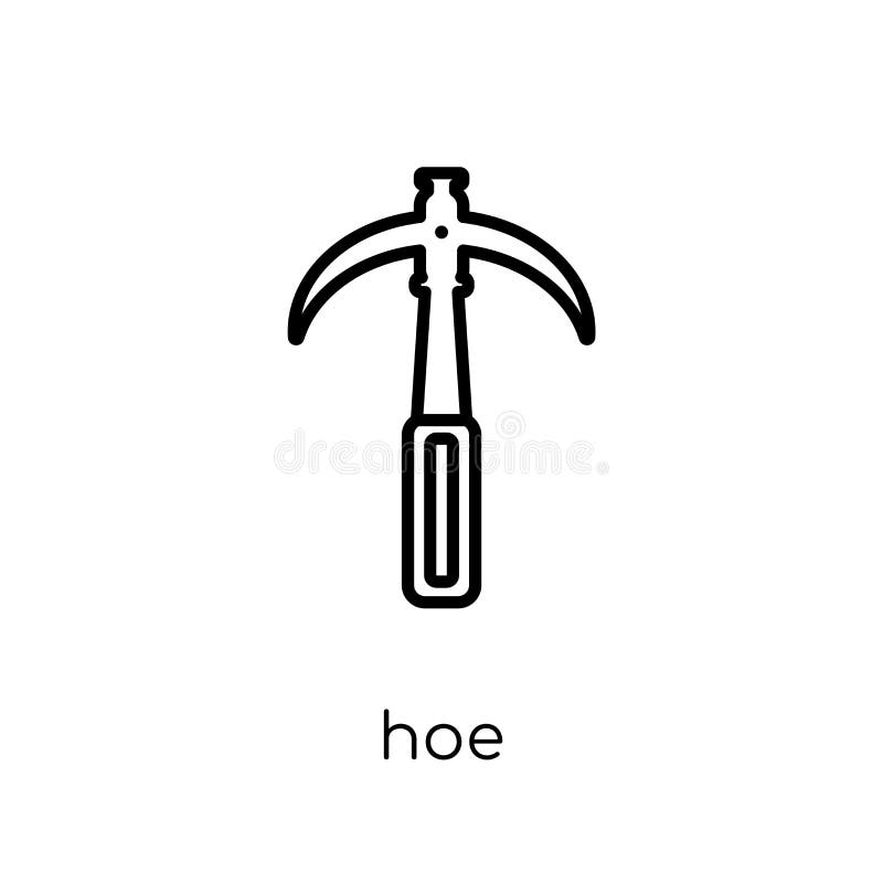 Hoe Icon. Trendy Modern Flat Linear Vector Hoe Icon on White Background ...
