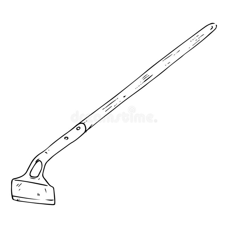 Hoe Icon. Vector of a Garden Hoe. Hand Drawn Garden Hoe Stock Vector ...
