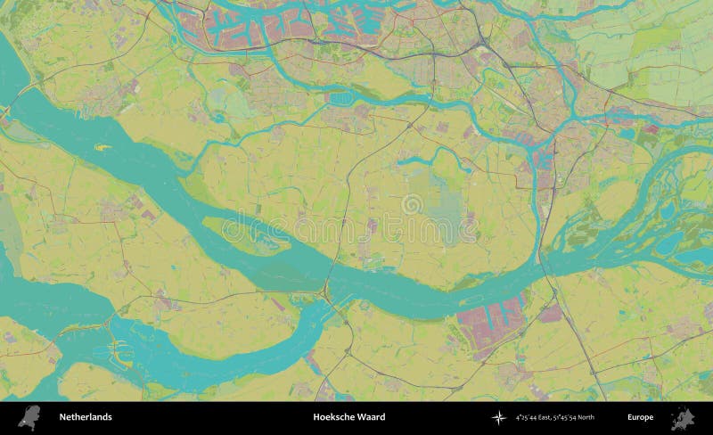 Hoeksche Waard, Netherlands. Topographic Humanitarian Stock Illustration - Illustration of ...