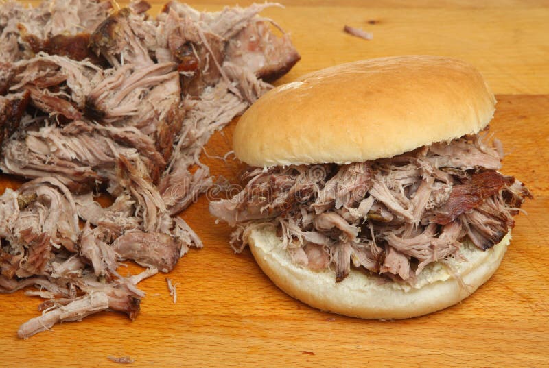 Hog Roast or Pulled Pork Roll Stock Image - Image of food, meat: 33605739