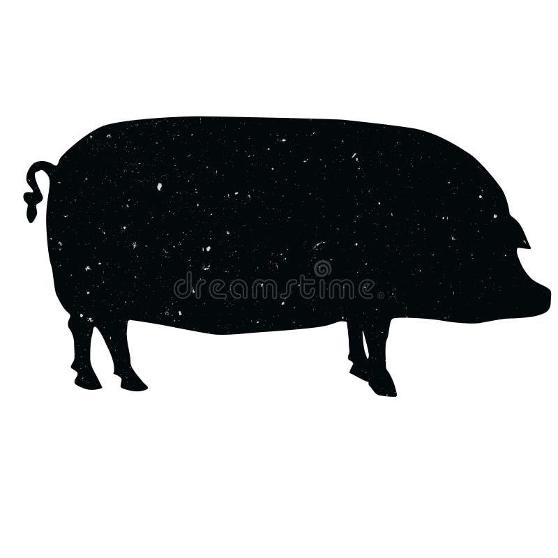 Hog Shadow Animal Icon Silhouettes Isolated on Dark Black Graphical in ...