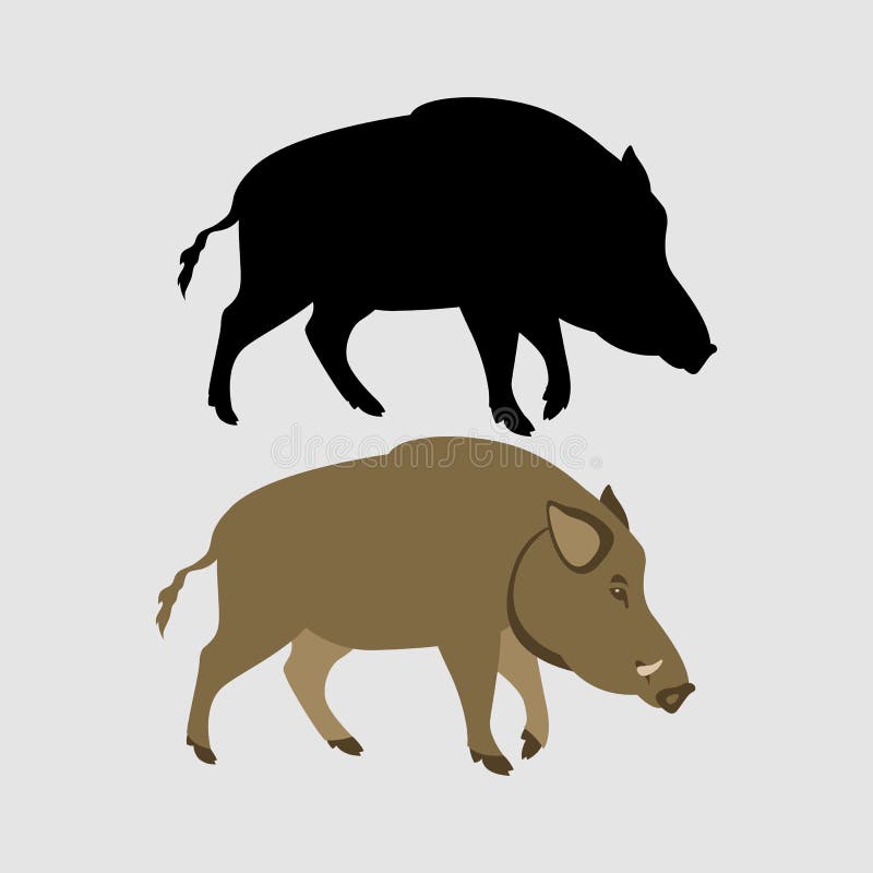 Hog Vector Illustration Flat Style Silhouette Black Profile Stock ...