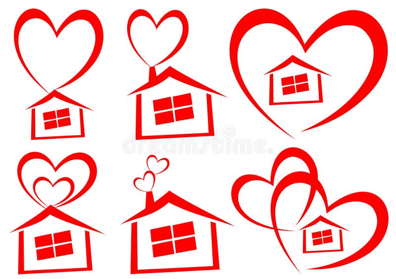 Hogar del amor ilustración del vector. Ilustración de logotipo - 43164783