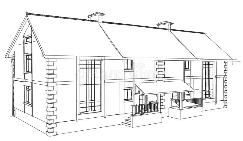 Hogar del dibujo stock de ilustración. Ilustración de modelo - 52664802