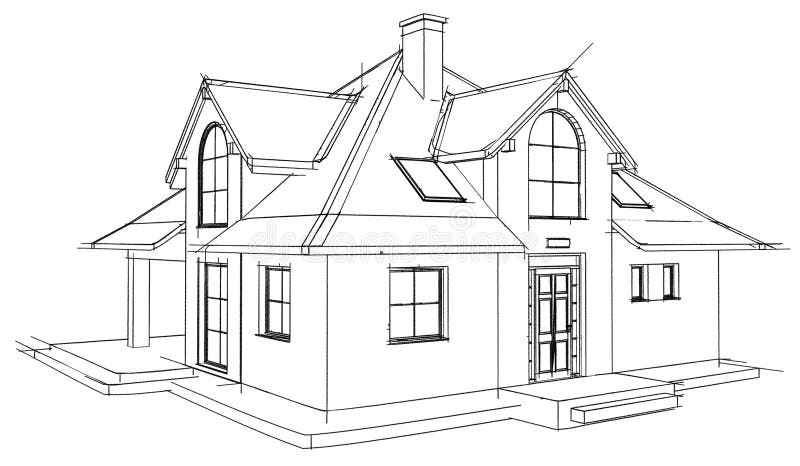 Hogar del dibujo stock de ilustración. Ilustración de perspectiva ...