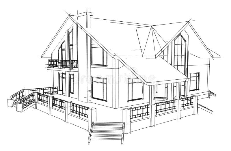 Hogar del dibujo stock de ilustración. Ilustración de casero - 52665896