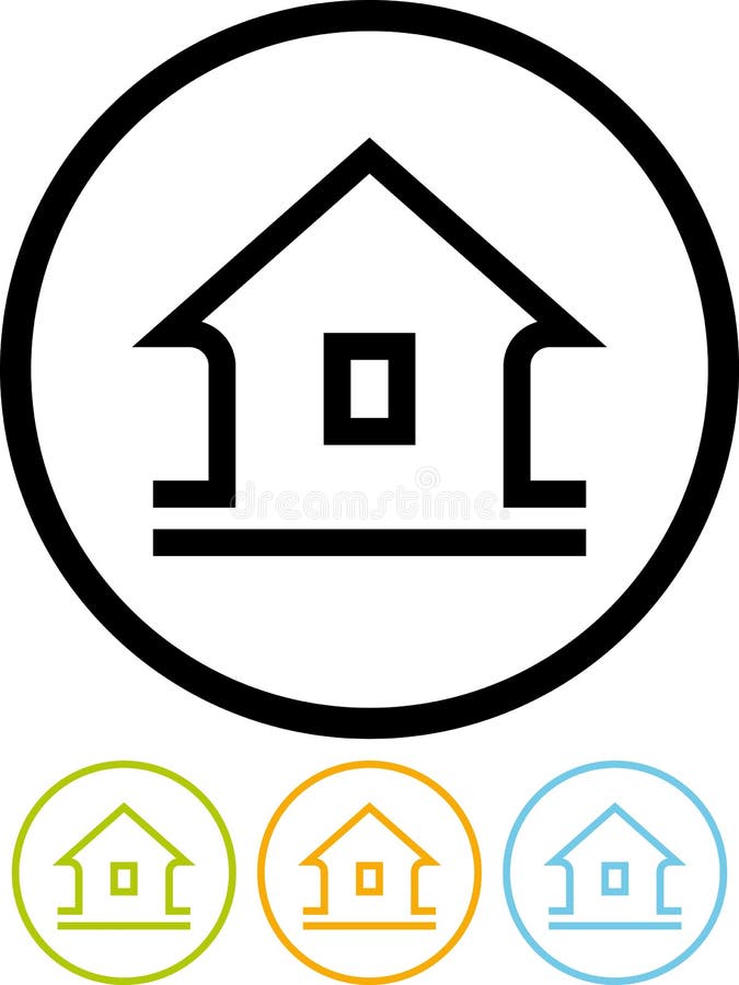 Hogar - Icono Del Vector En El Fondo Blanco Ilustración del Vector ...