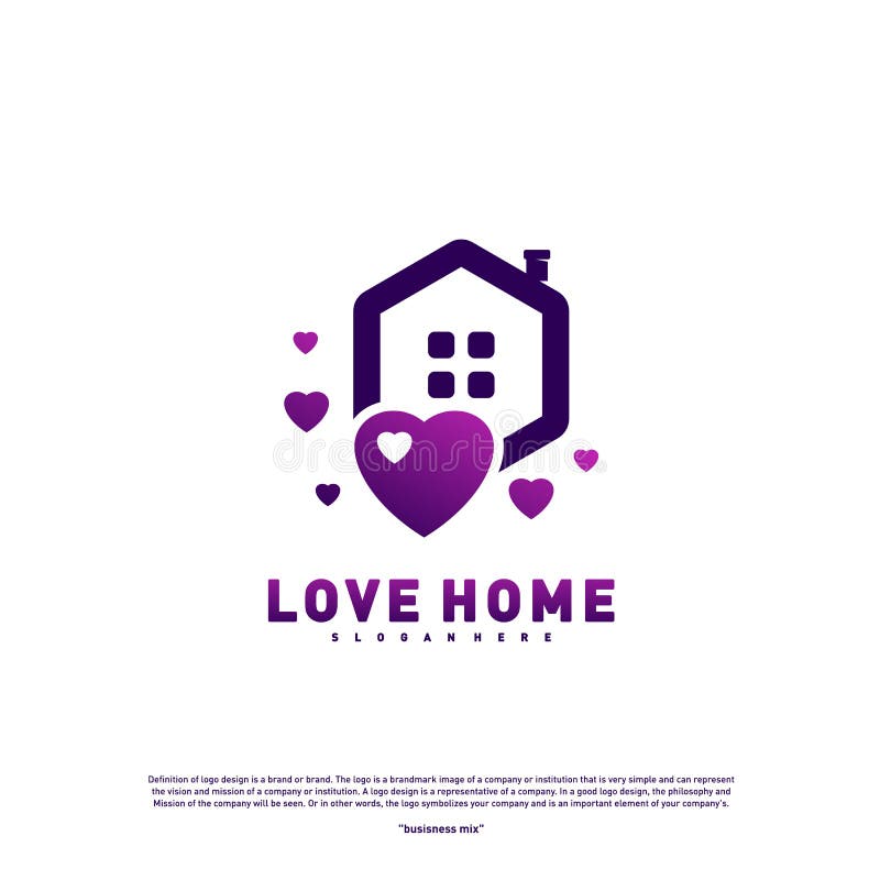 Hogar Logo Design Concept Del Amor Casa Logo Vector Template Del Amor ...