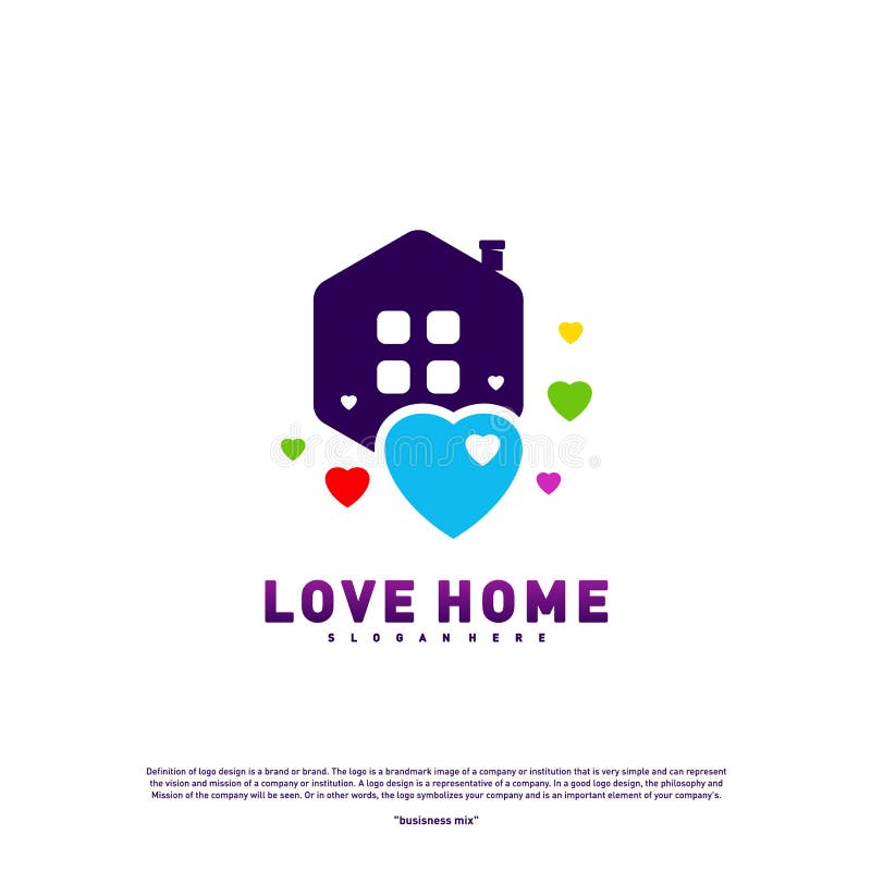 Hogar Logo Design Concept Del Amor Casa Logo Vector Template Del Amor ...