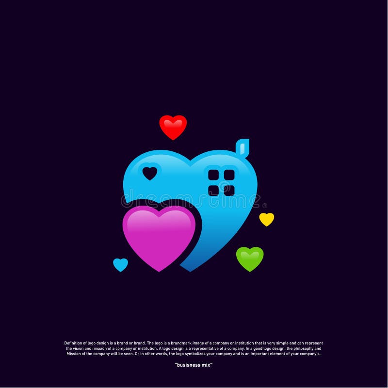 Hogar Logo Design Concept Del Amor Casa Logo Vector Template Del Amor ...