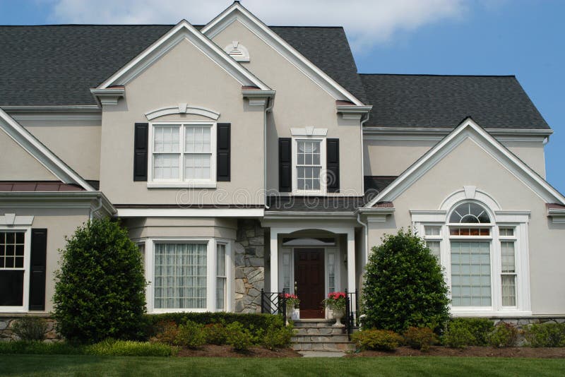 Hogar Suburbano Contemporáneo Imagen de archivo - Imagen de suburbano ...