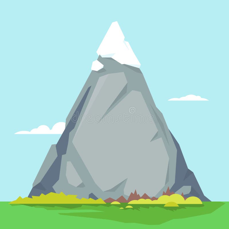 Hoge Berg met Scherpe Piek vector illustratie. Illustration of vlak ...