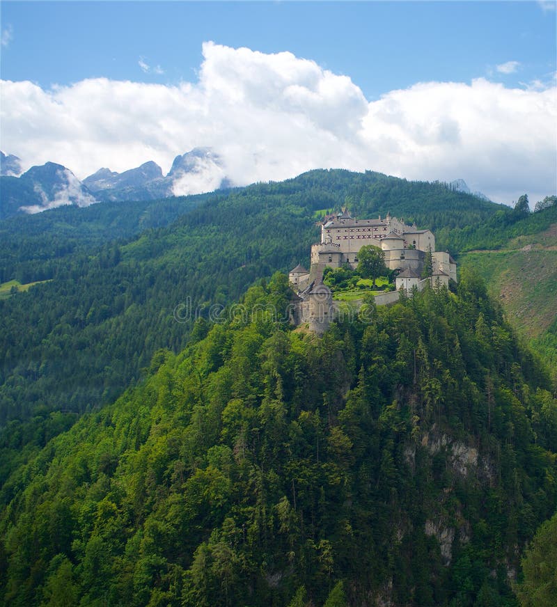 Hohenwerfen Castle Medieval in Austria Alps Stock Photo - Image of alps ...