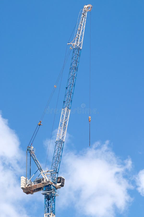 Hoisting Tower Crane in Blue Sky Stock Image - Image of outdoor ...