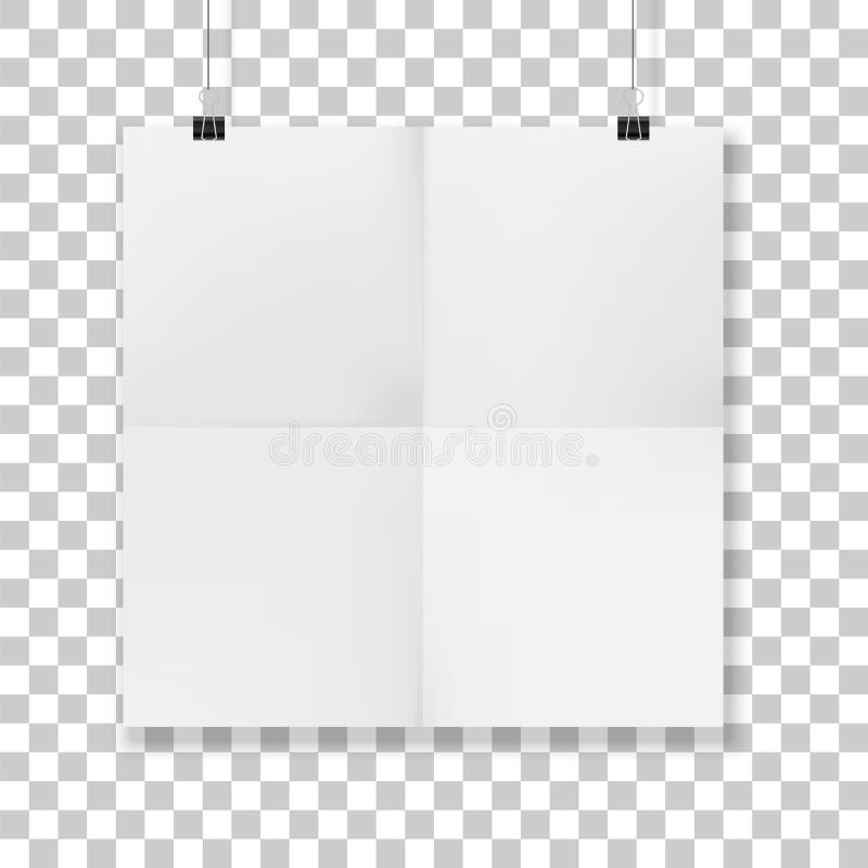 Hoja De Papel Doblada Colgada Ajustada Del Vector Ilustración del ...