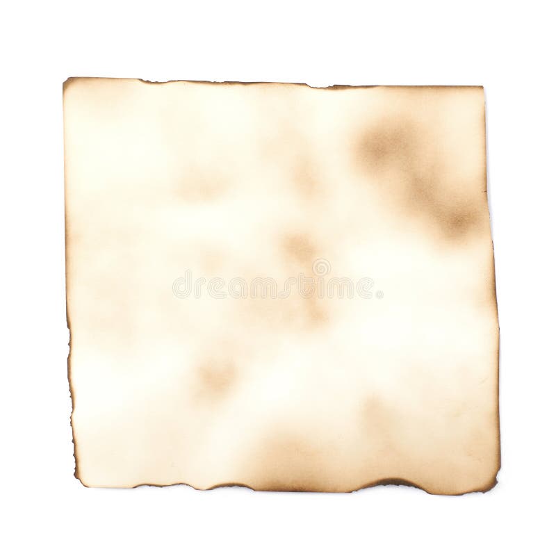 Hoja De Papel Quemada Aislada Imagen de archivo - Imagen de blanco ...